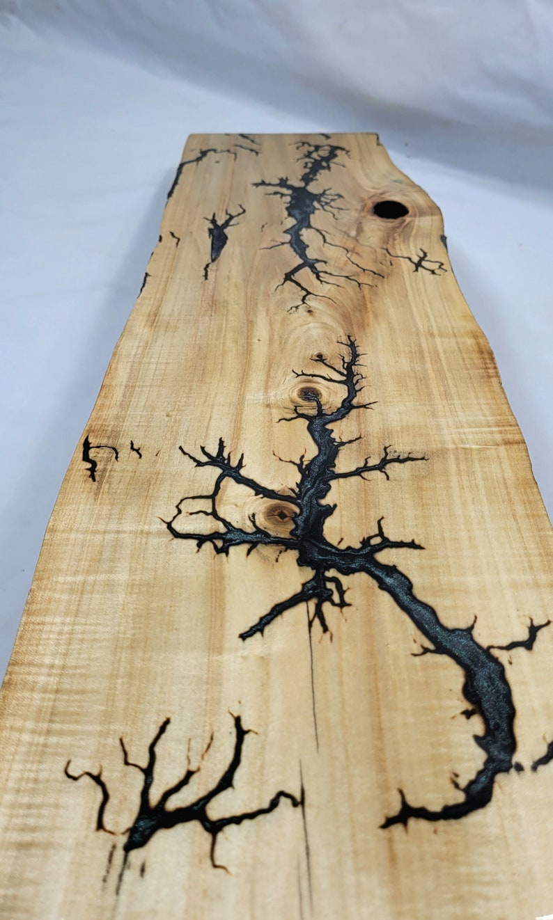 Live Edge Fractal Burn Ash Chameleon Green Epoxy Resin - Etsy