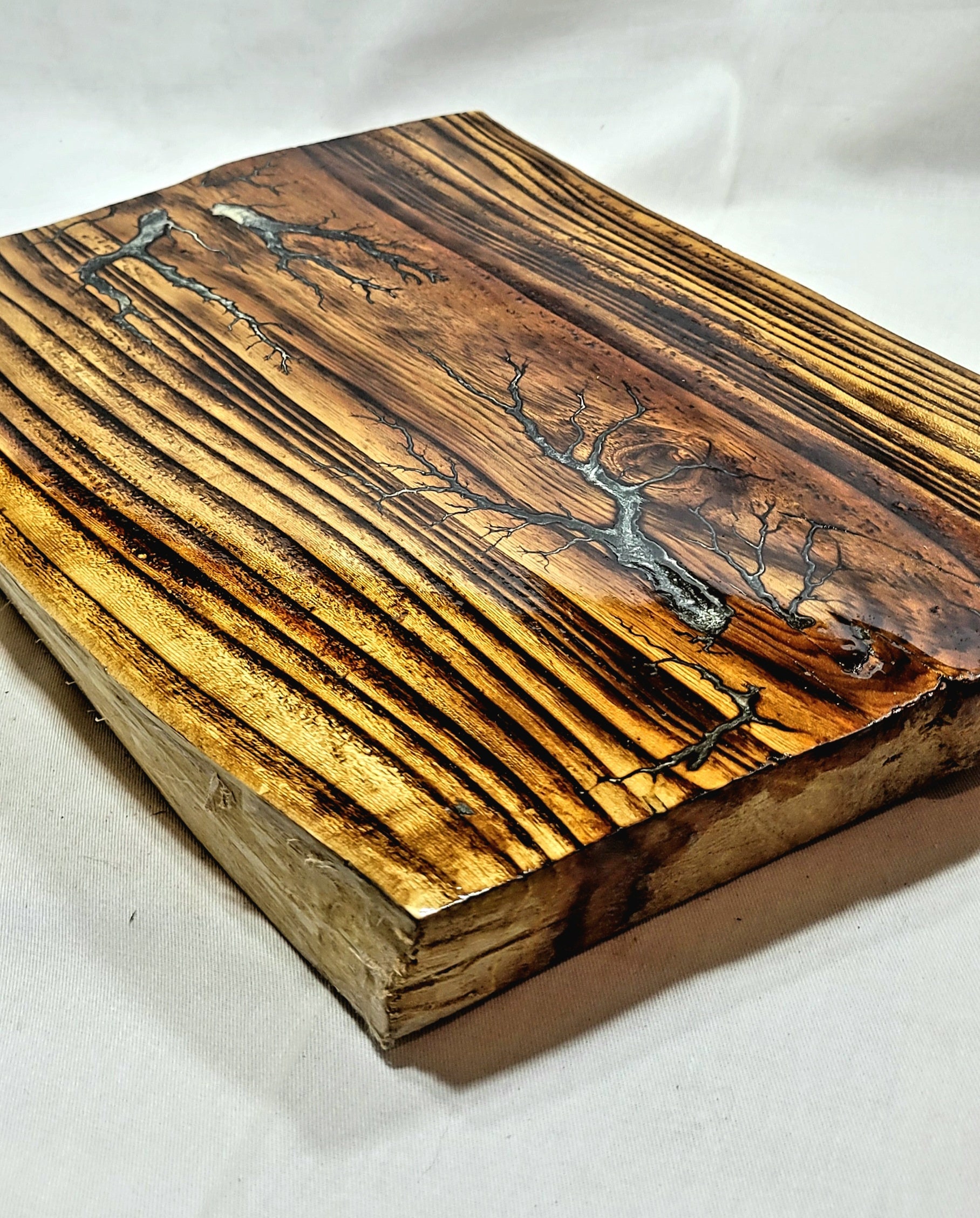 Live Edge Fractal Burn Mulberry Epoxy Resin Inlay - Etsy