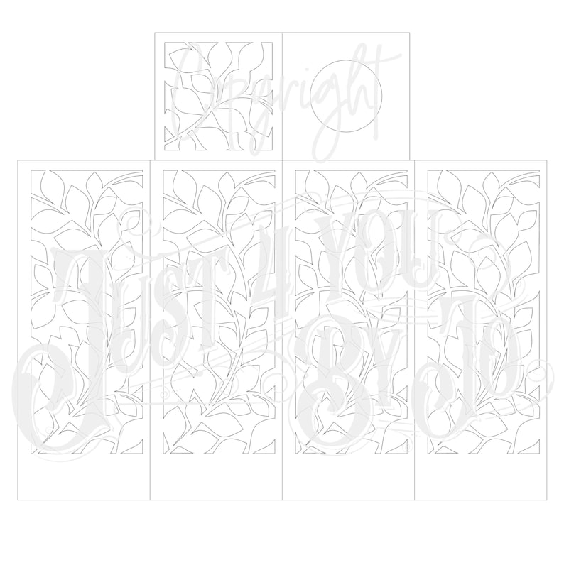 Leaf Design Lantern Template for Laser Cutters and CNC Woodworking. for ...