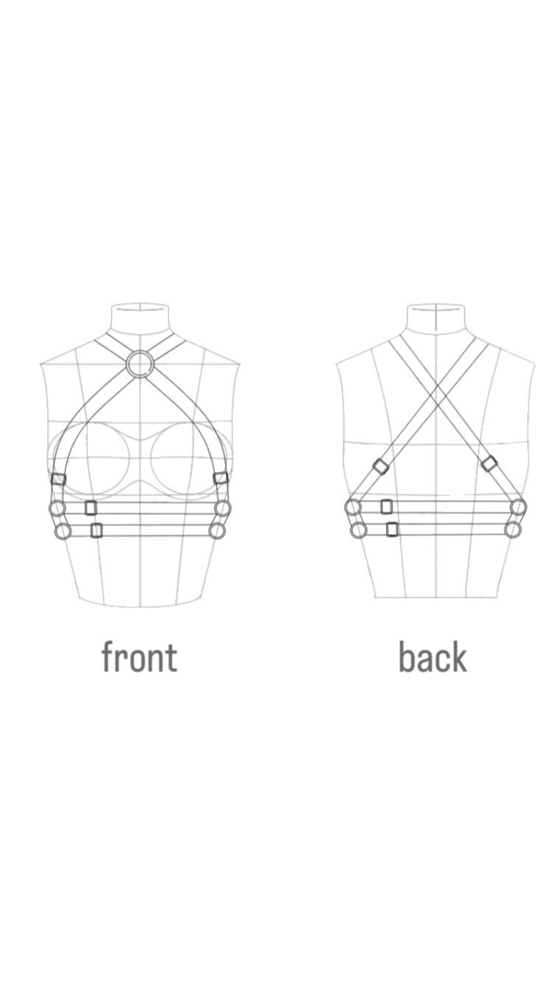 Tutorial Strap Lingerie Harness, Pattern Bra Straps, Sexy Harness ...