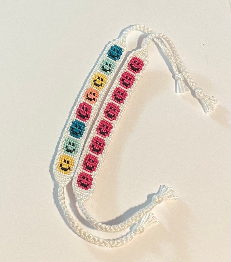 Adjustable Smiley Face Friendship Bracelets - Etsy