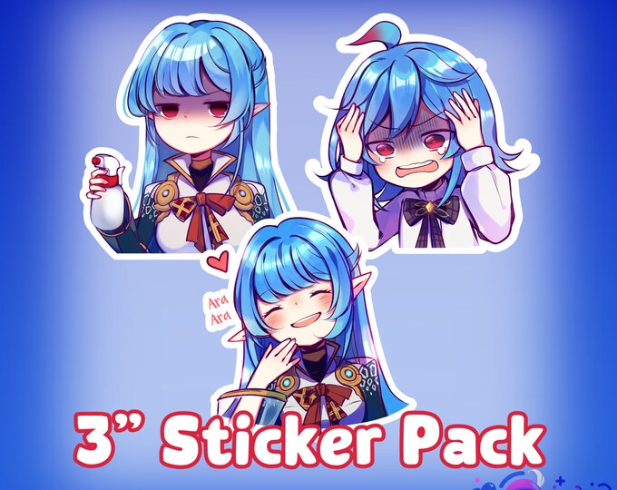 Leaflit & Asari Mitsuha 3" Emote Stickers - Stationary Stickers of ...