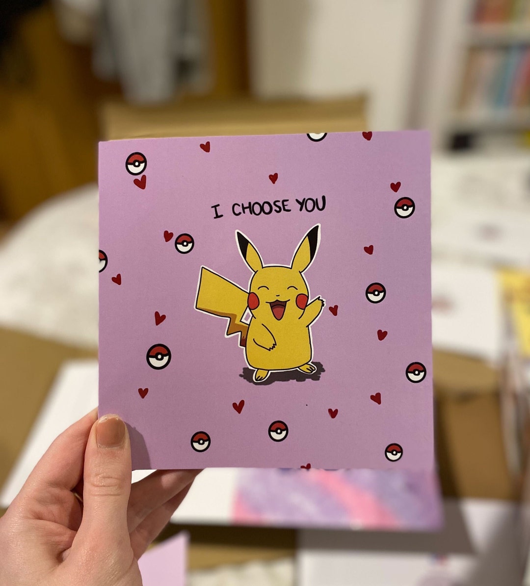 I Choose You Pikachu Pokemon Card Valentine s Etsy UK