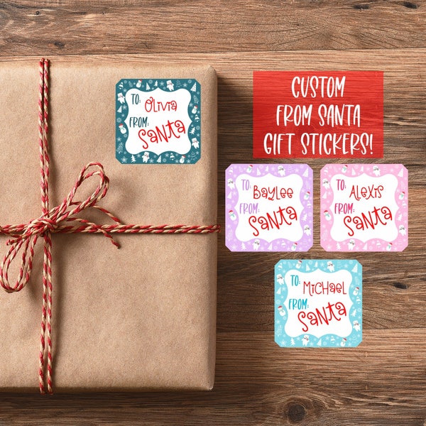 Santa Stickers - Etsy