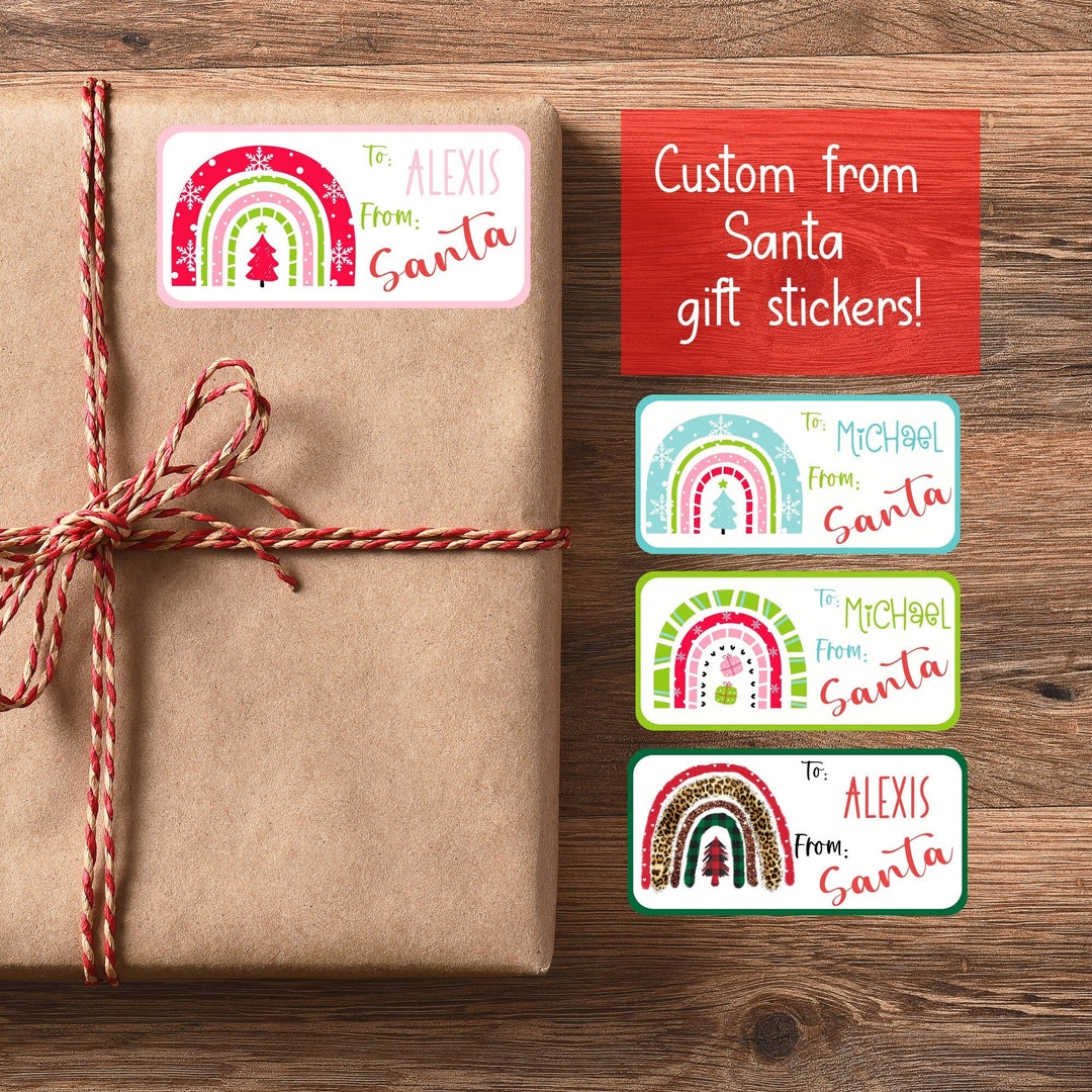 Custom From Santa Gift Tags (8 Stickers per Pack), Christmas Gift Tags ...