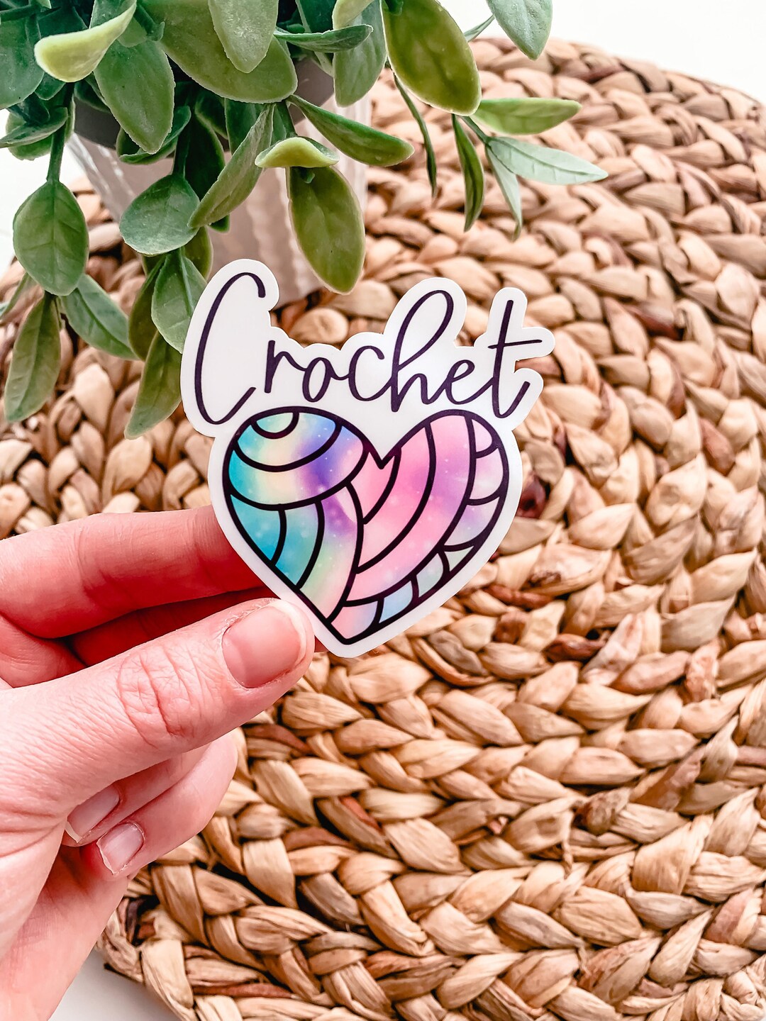 Crochet Heart Sticker/ Cute Crochet Sticker/ Yarn Sticker - Etsy