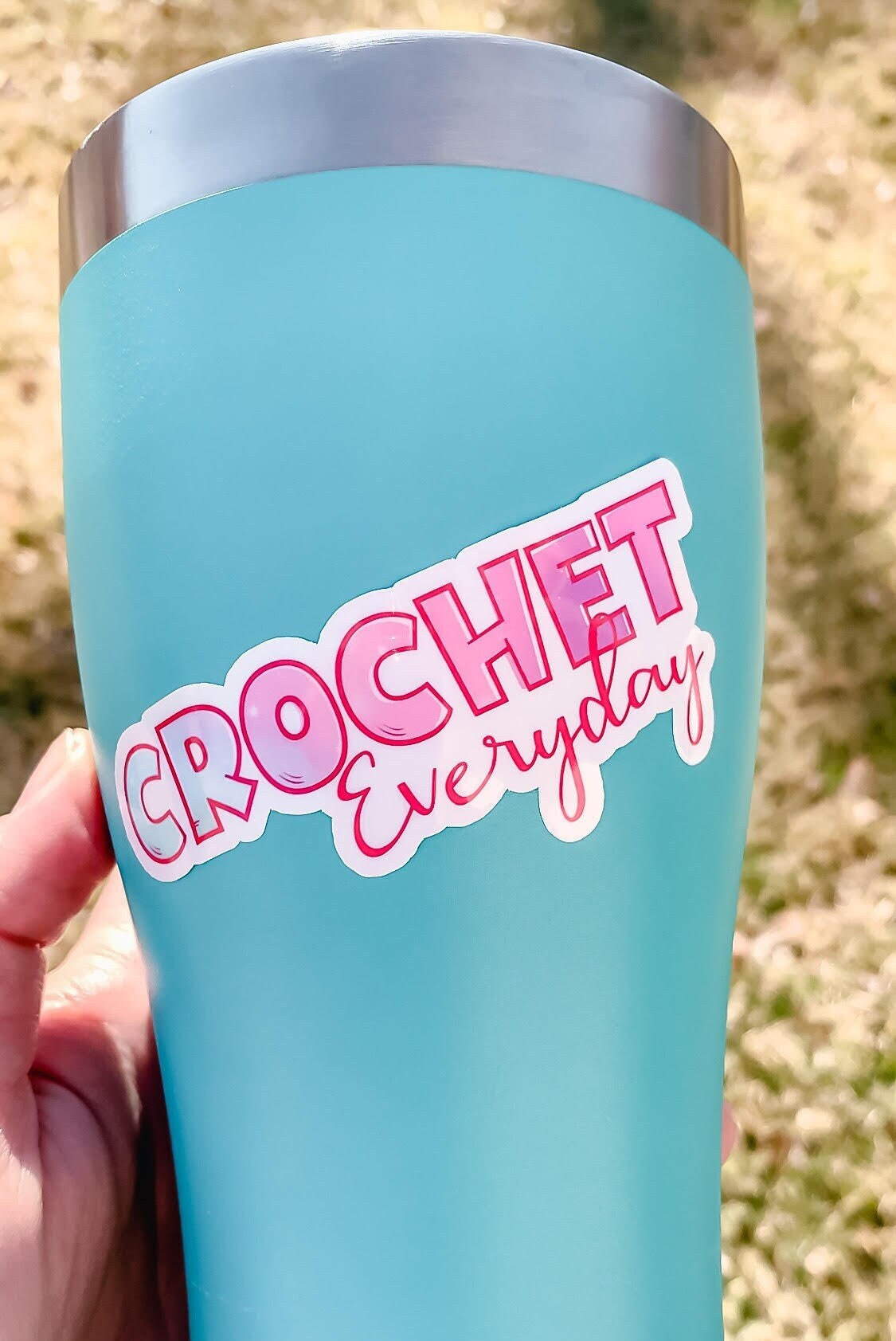 Crochet Sticker/ Vinyl Sticker/ Crochet Everyday Sticker/ | Etsy