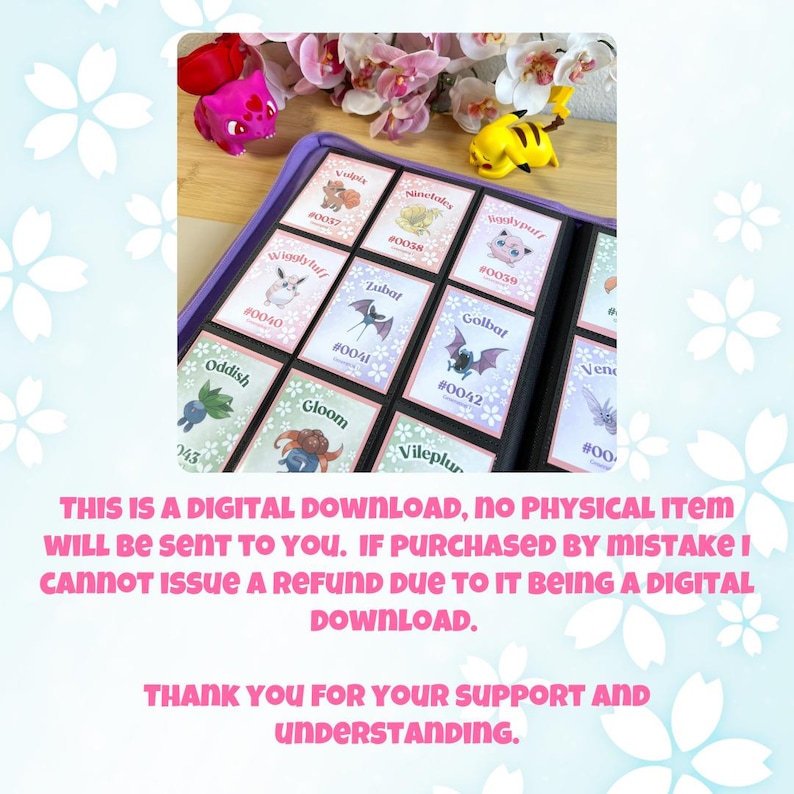Pokémon Card Place Holder #1-1025, Cute Binder Place Cards - Etsy