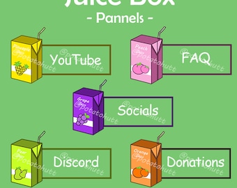 30 ORANGE JUICE BOX Panels for Twitch | Cute Streamer Graphics - Etsy