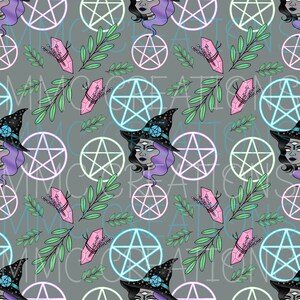 Seamless Pattern, Witchy, Png and Jpeg, Digital Paper, 400 DPI ...