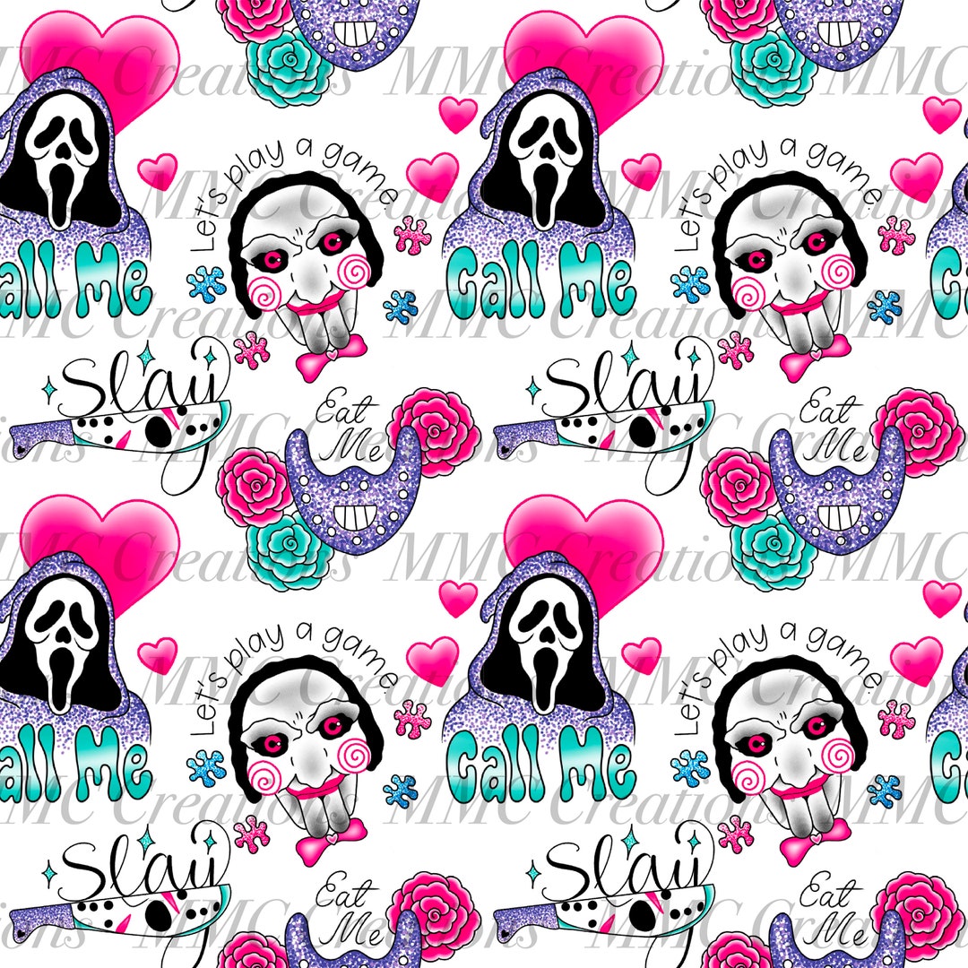 Seamless Horror Halloween Pattern, Png and Jpeg, Digital Paper ...