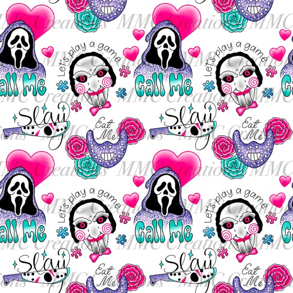 Seamless Horror Halloween Pattern Png and Jpeg Digital - Etsy