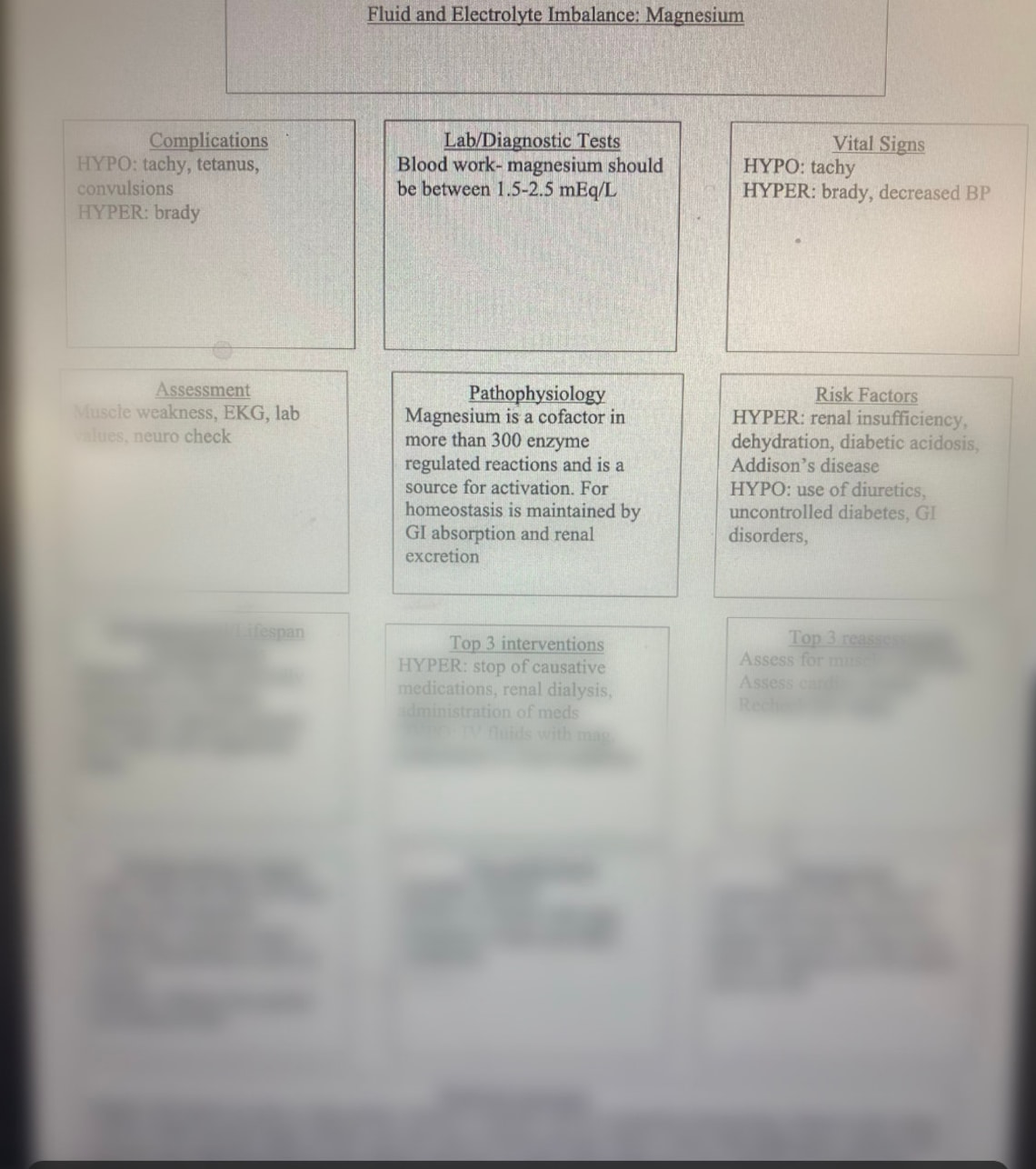 Fluid and Electrolyte Concept Map: Magnesium - Etsy