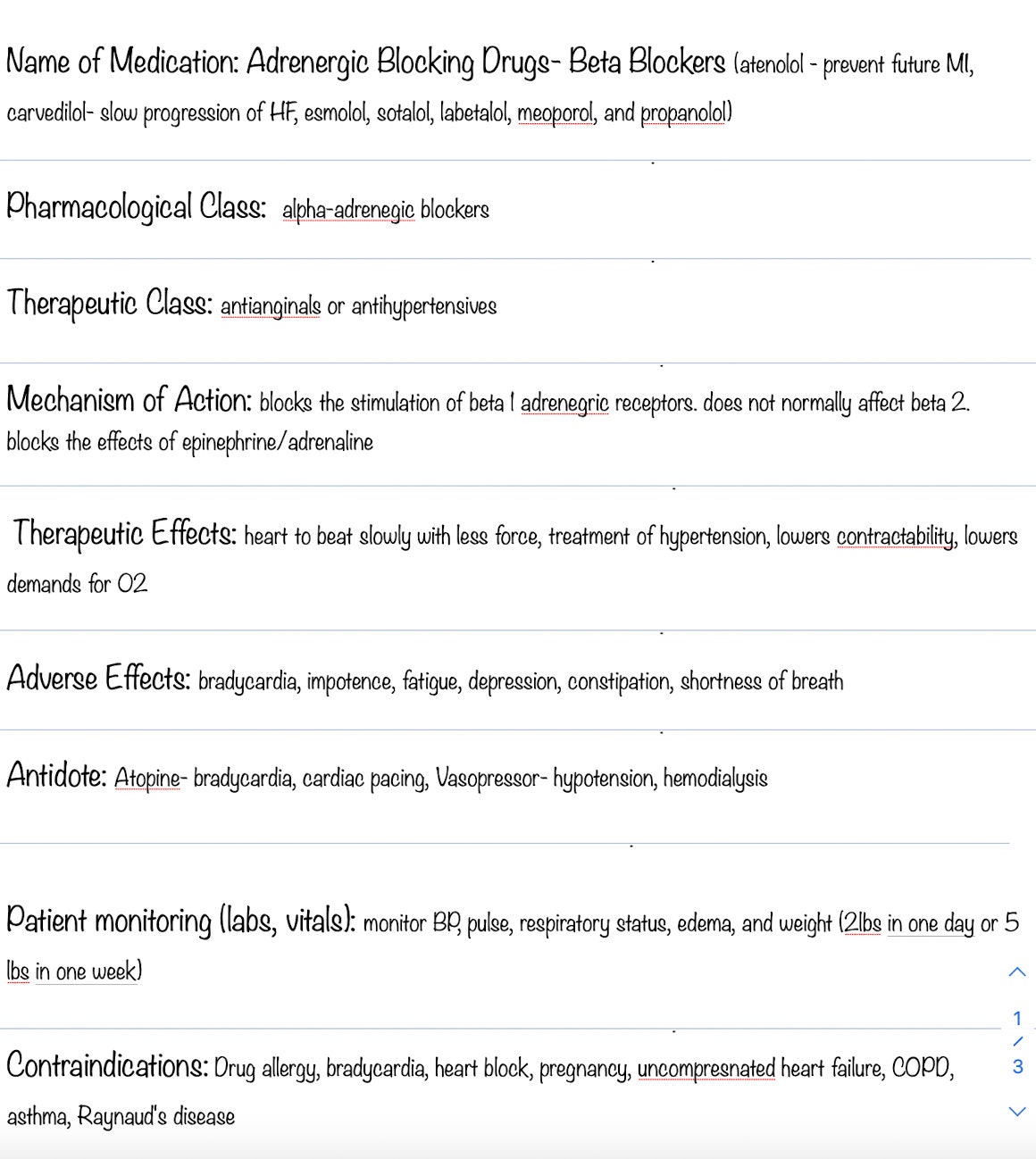 Medication Cheat Sheet- Beta Blockers - Etsy
