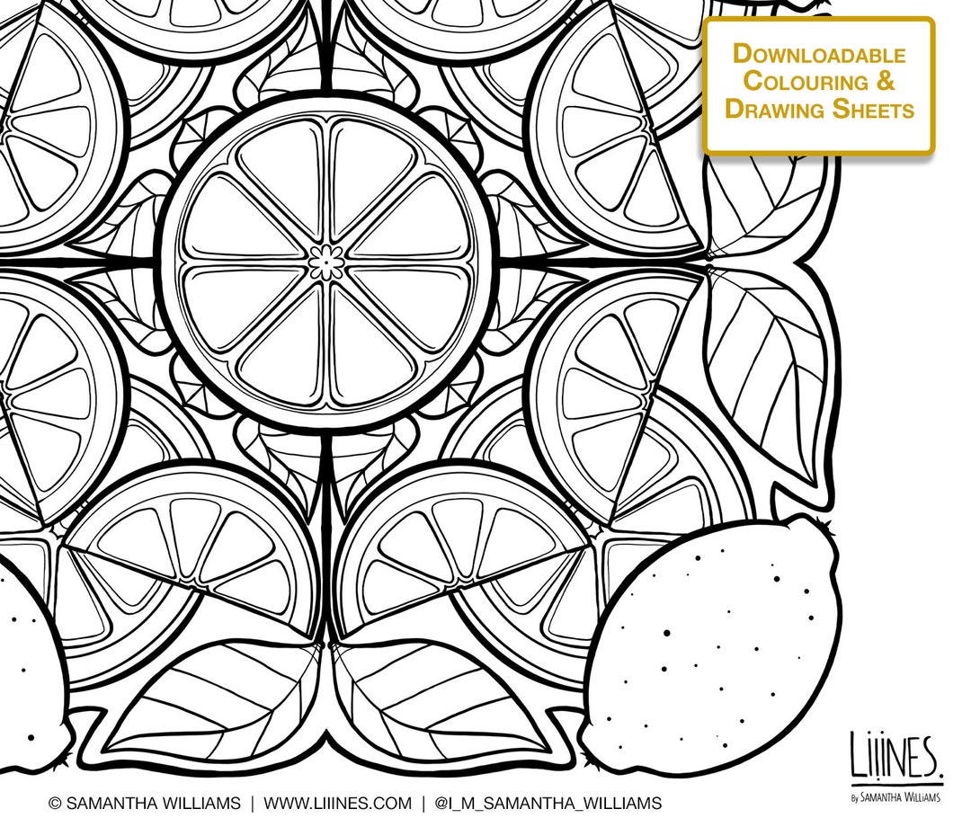Lemons Mandala - Downloadable, Printable Colouring & Drawing Sheets and ...