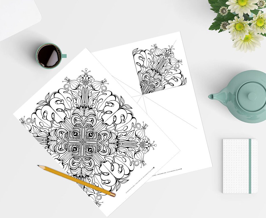 Monstera Mandala - Downloadable, Printable Colouring & Drawing Sheets ...