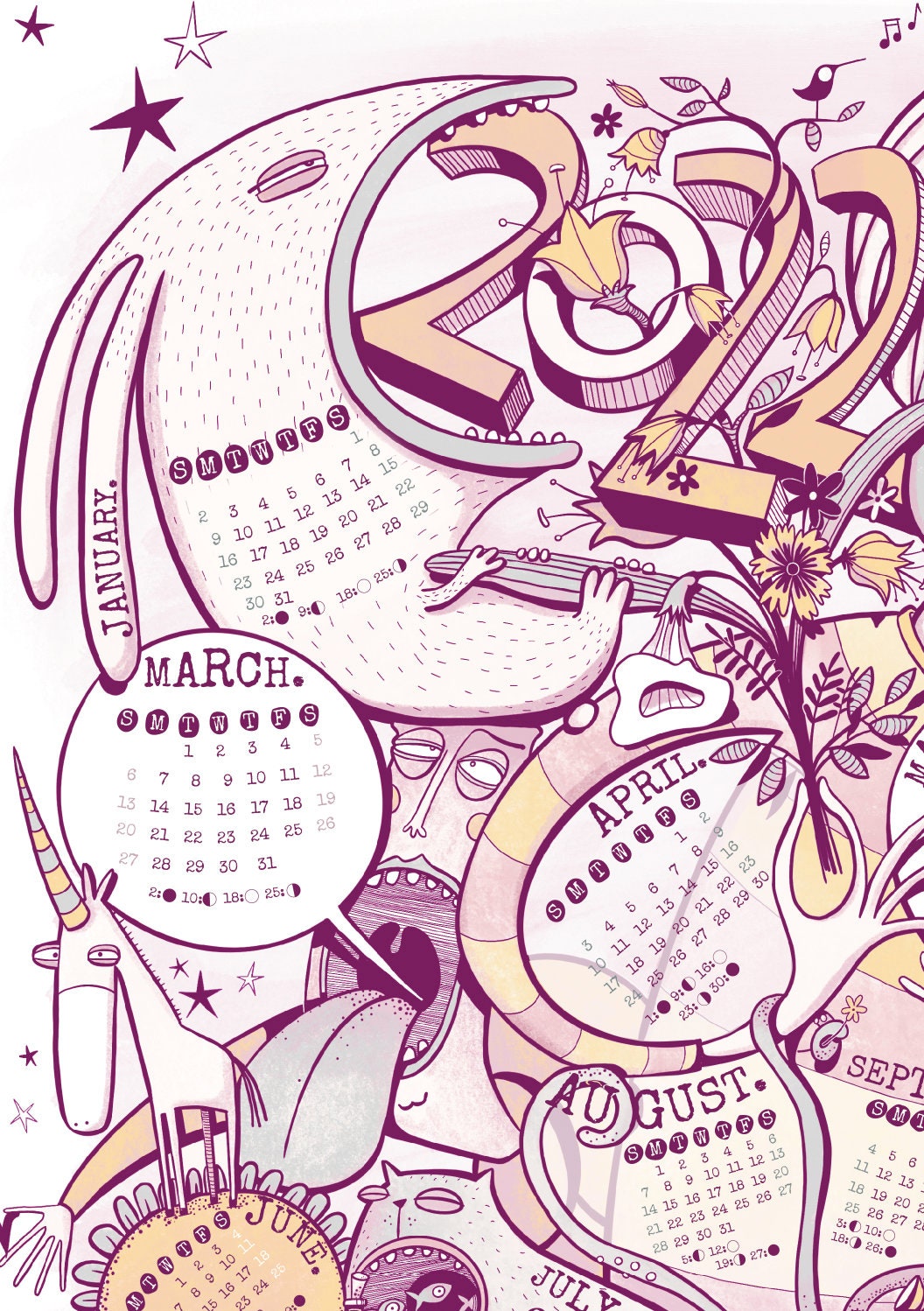 Printable 2022 Calendar Poster, Downloadable Calendar, One Page ...