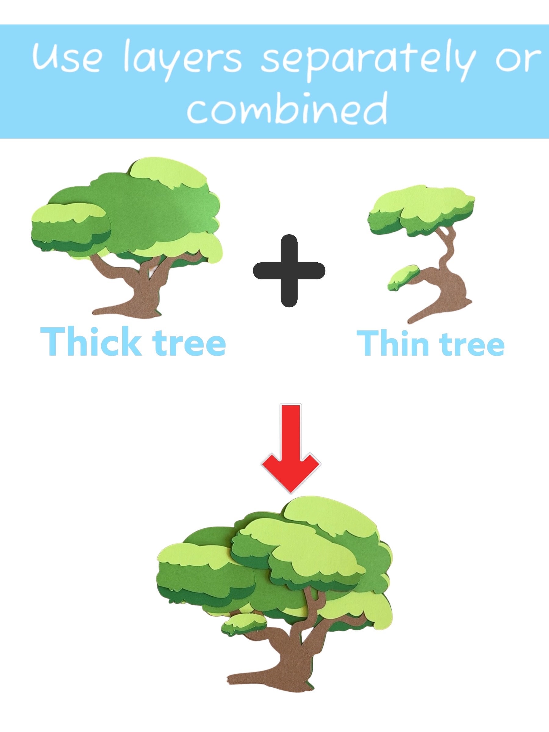 Layered Tree, Simple Digital File SVG and DXF and PNG Cupcake Cake ...