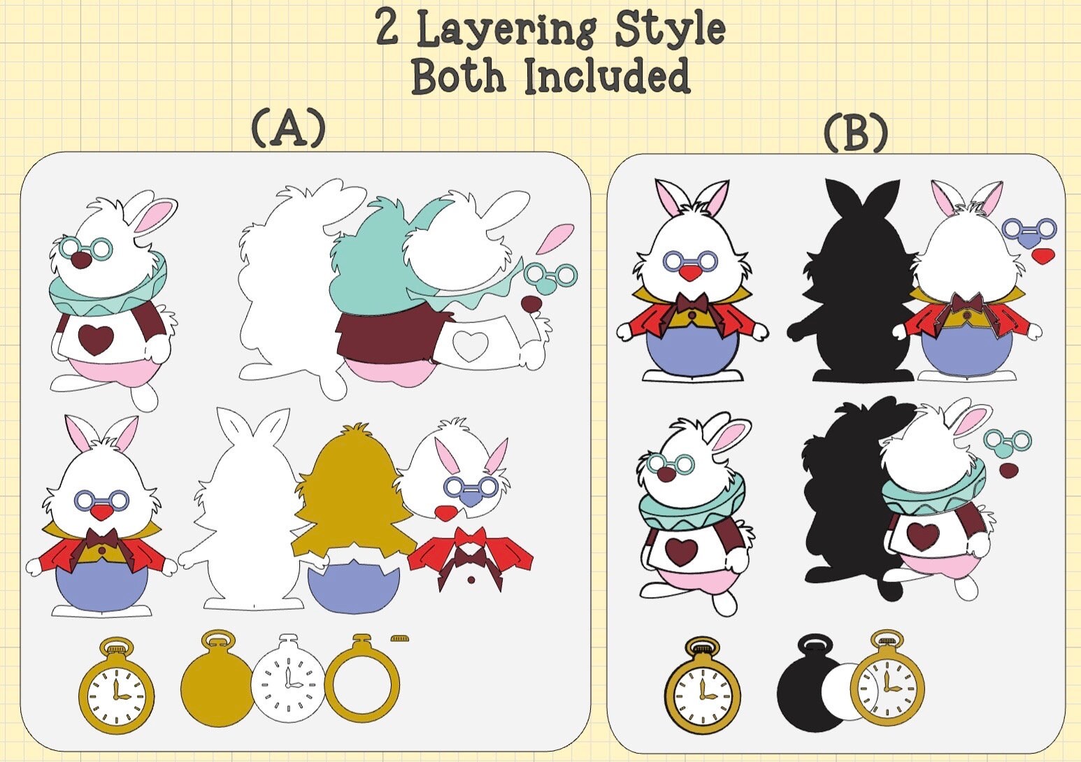 White Rabbit Layered SVG File: Wonderland Cake Topper (digital Download ...