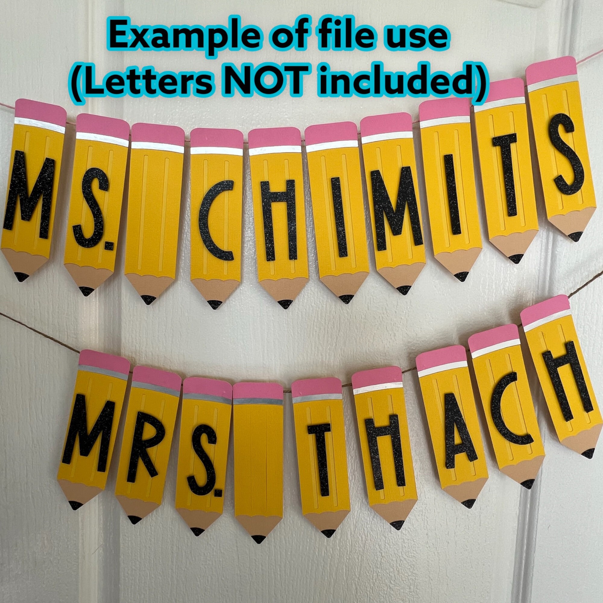 Layered Pencil Banner SVG DXF Digital File Pennant Bunting - Etsy