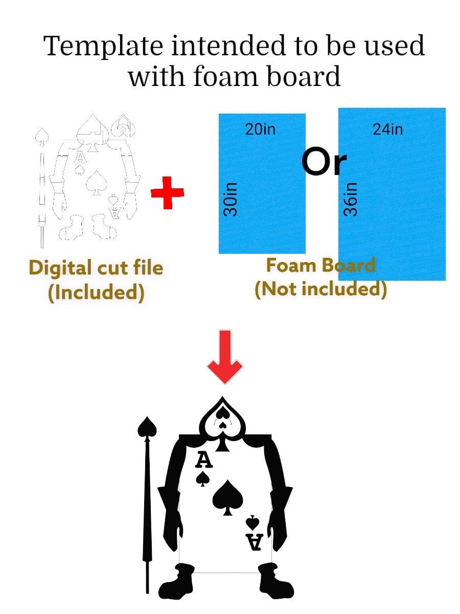 Digital Template, Poster Sized Spade Card Soldier Alice's Adventure in ...