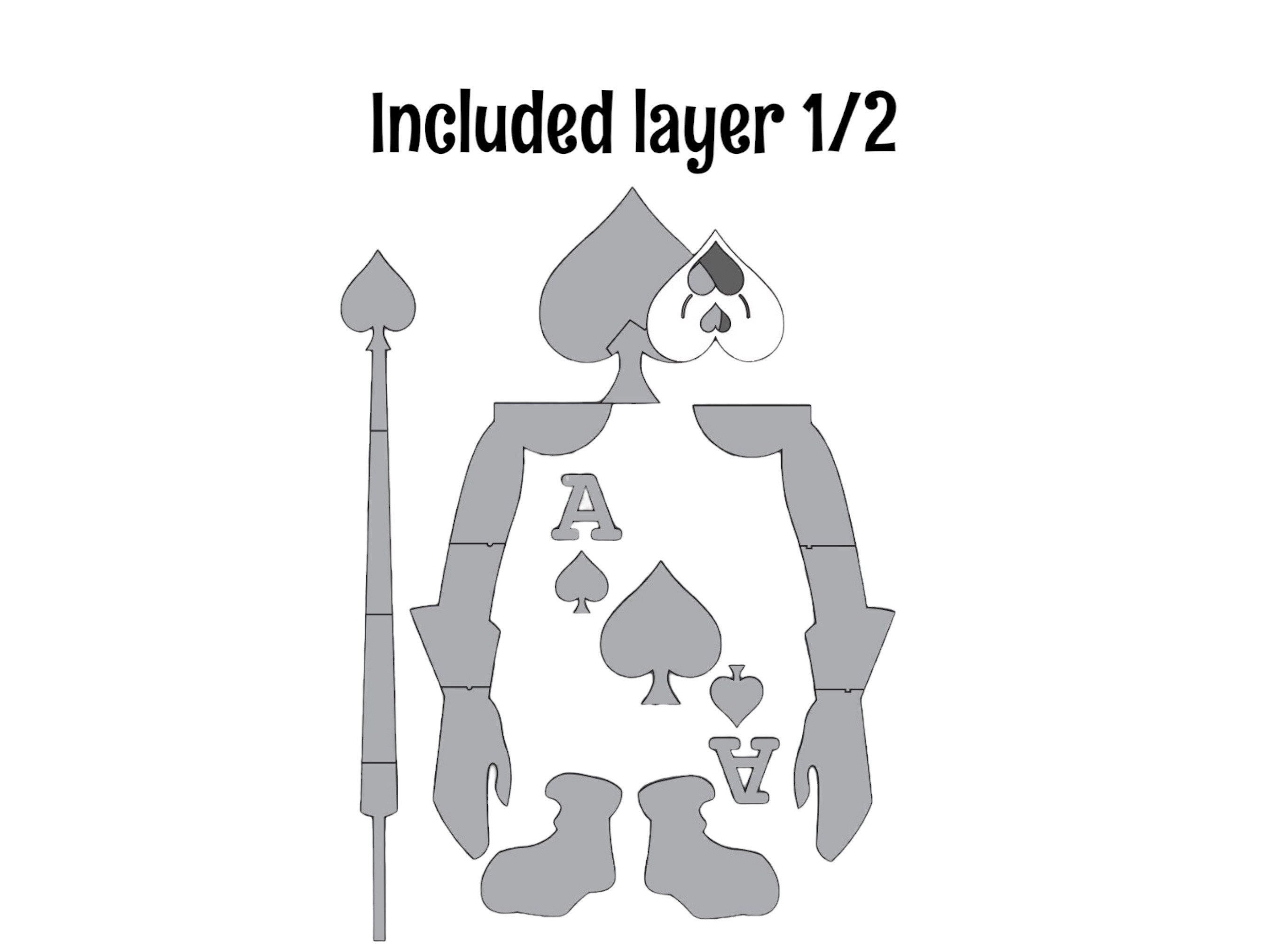 Digital Template, Poster Sized Spade Card Soldier Alice's Adventure in ...