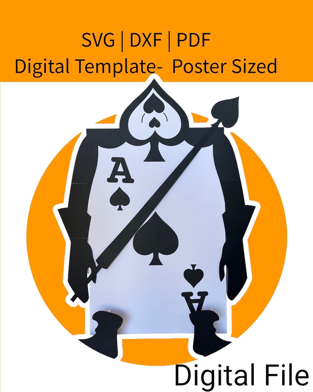 Digital Template, Poster Sized Spade Card Soldier| Wonderland |tea ...