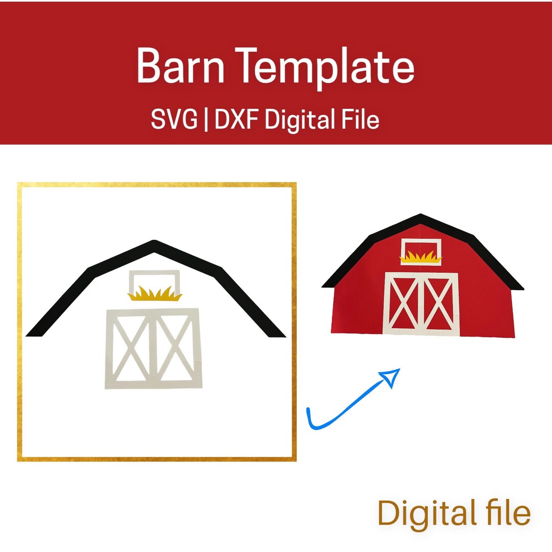 Barn Digital Template 4.3ft Wide X 2.58ft Height Off-the-mat - Etsy