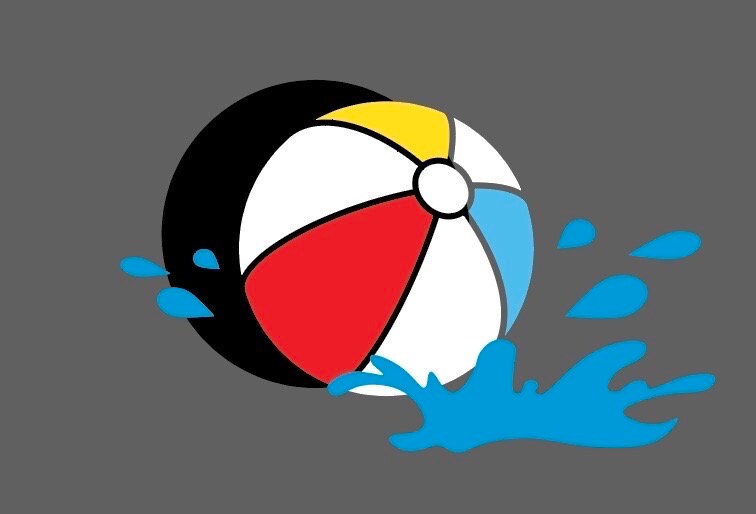 Splish Splash Beach Ball Digital Cut File Beach Ball Party Pool Party ...