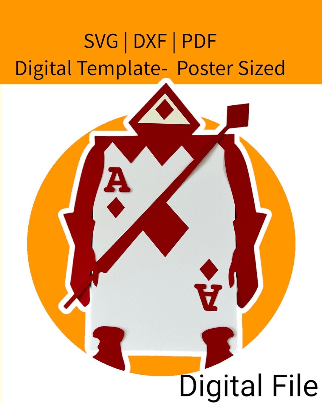 Digital Template, Poster Sized Diamond Card Soldier| Adventure in ...