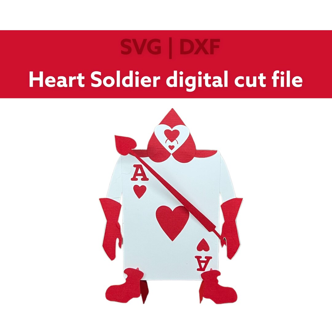 Heart Card Soldier | Adventure in Wonderland SVG DXF| Digital Cut File ...