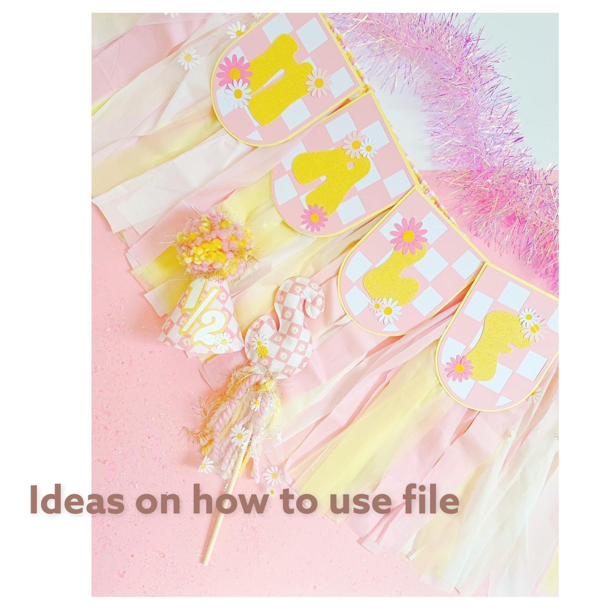 Layered Checkered Banner SVG Pennant Bunting Groovy Banner - Etsy