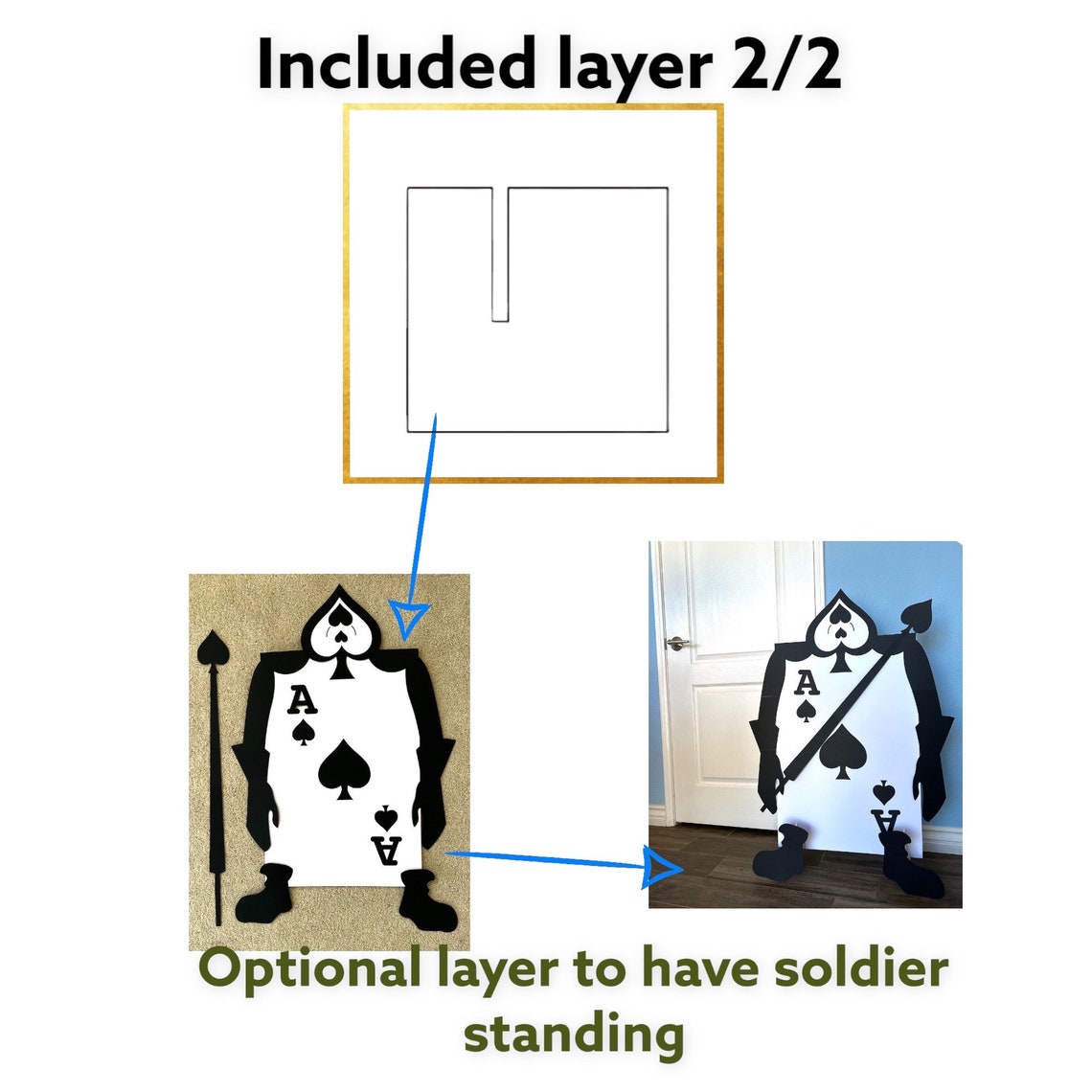 Digital Template Poster Sized Spade Card Soldier Alice's - Etsy