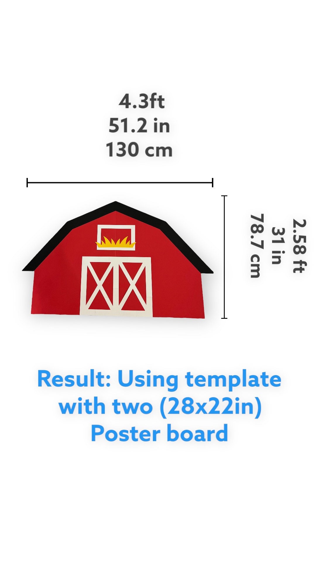 Barn Digital Template 4.3ft Wide X 2.58ft Height Off-the-mat - Etsy