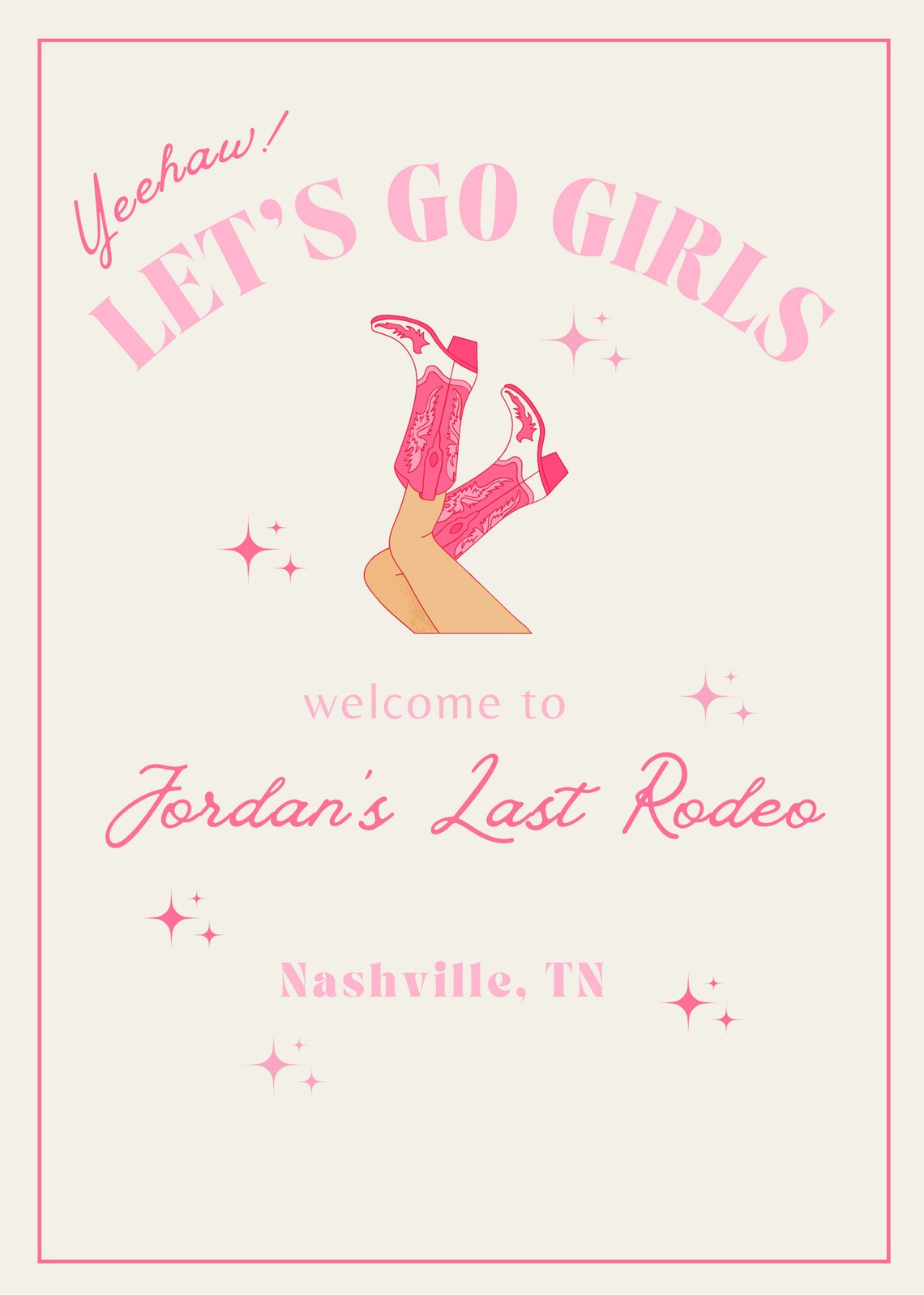 Let's Go Girls Bachelorette Itinerary Template - Etsy