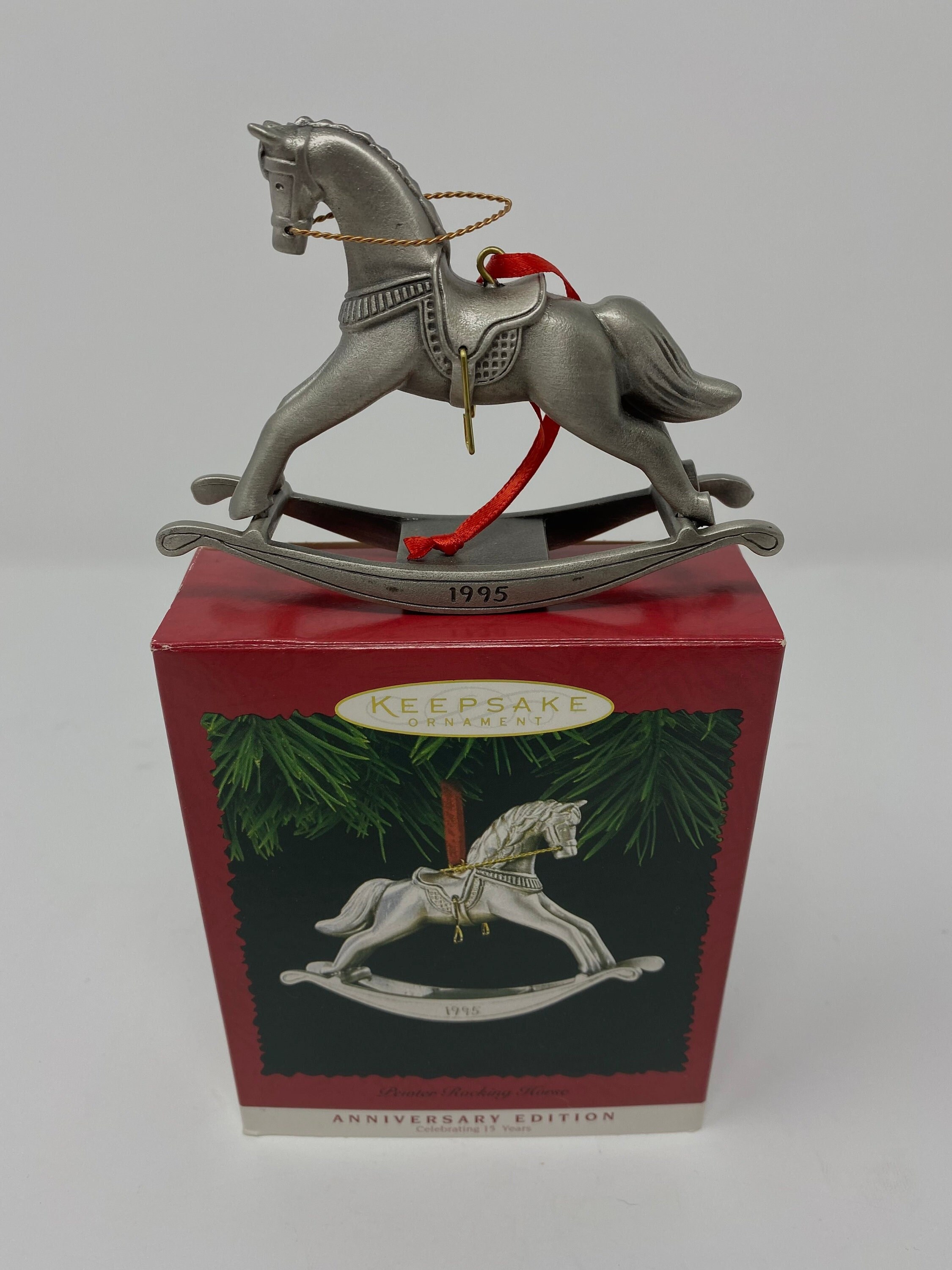 Vintage Hallmark pewter Rocking Horse 15th Anniversary Edition 1995 ...