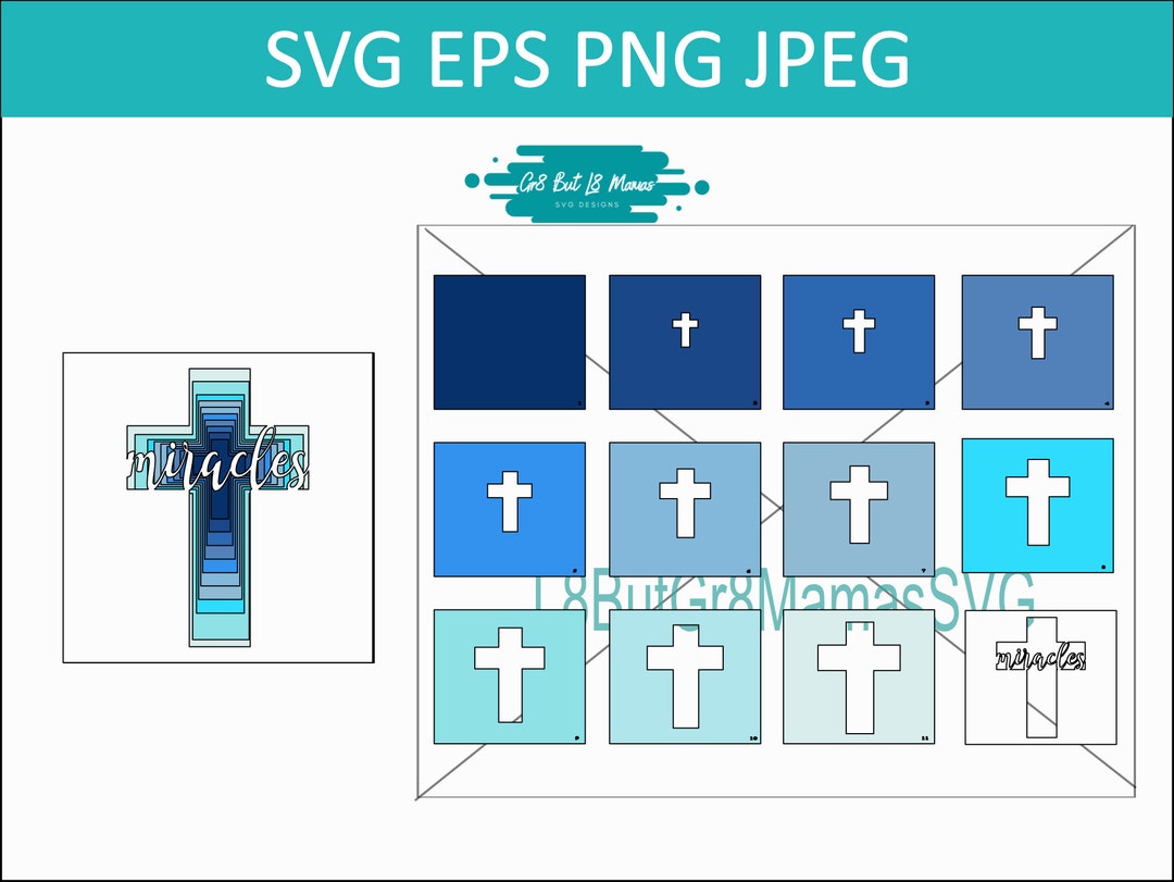 3D Miracles Cross Shadow Box SVG/PNG Cut Files | Miracle | Cross ...