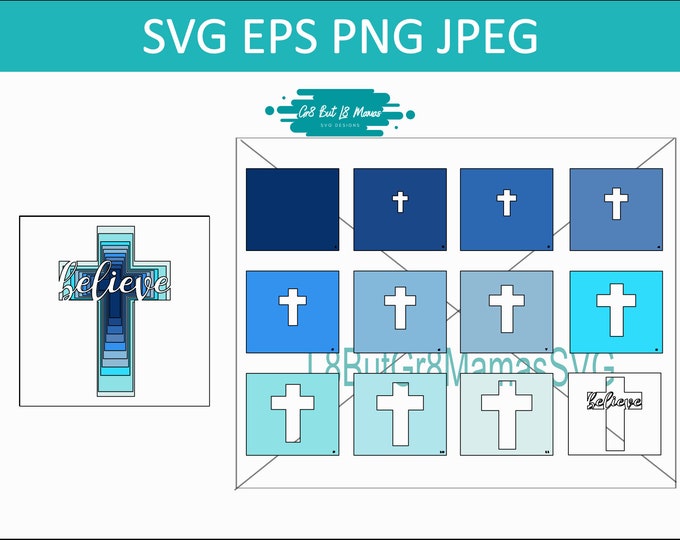3D Cross Shadow Box SVG/PNG Cut Files | Cross | Easter | Faith | 3D ...