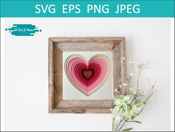 3D Shadow Box Hearts SVG/PNG Cut Files Valentine's Day | Etsy Canada