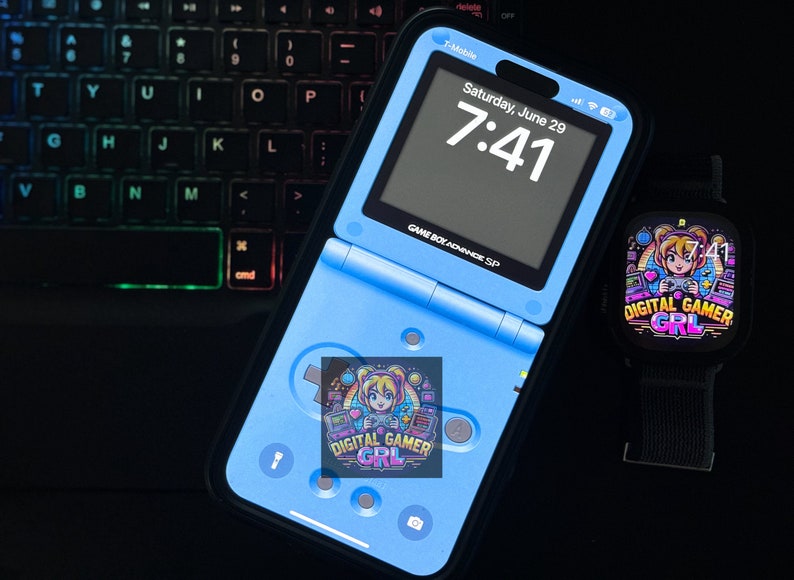 Light Blue Gameboy Advance SP iPhone Android Wallpaper - Etsy