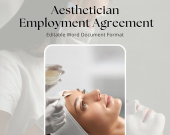 Medical Esthetician Employment Agreement Contract Template Aesthetician Employee Med Spa Hiring ...