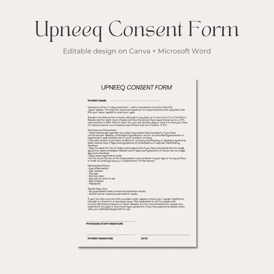 Upneeq Consent Form - Etsy