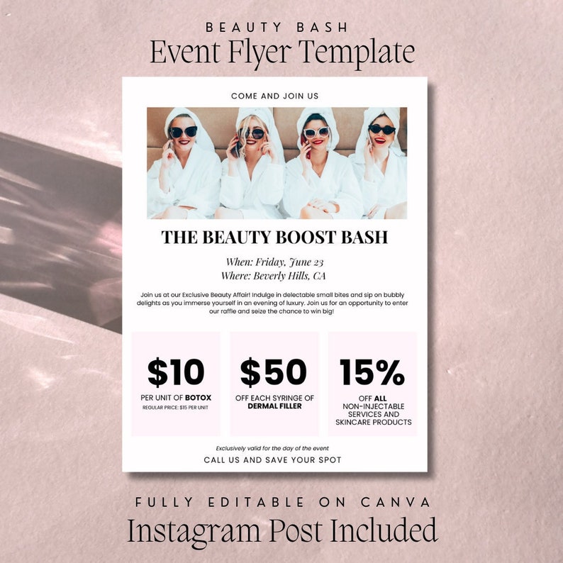 Med Spa Event Flyer | Beauty Flyer Templates | Editable & Printable - Etsy