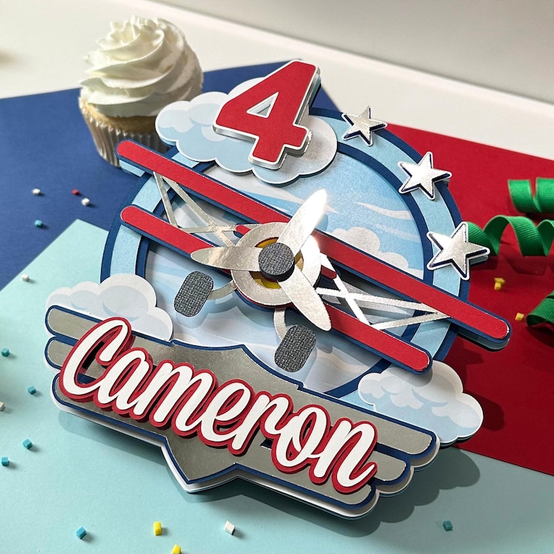 Adventure Awaits Cake Topper | Time Flies | Airplane Cake Topper ...