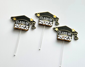 Graduation Party Cupcake Toppers, Party Decorations, Class of 2023 ...
