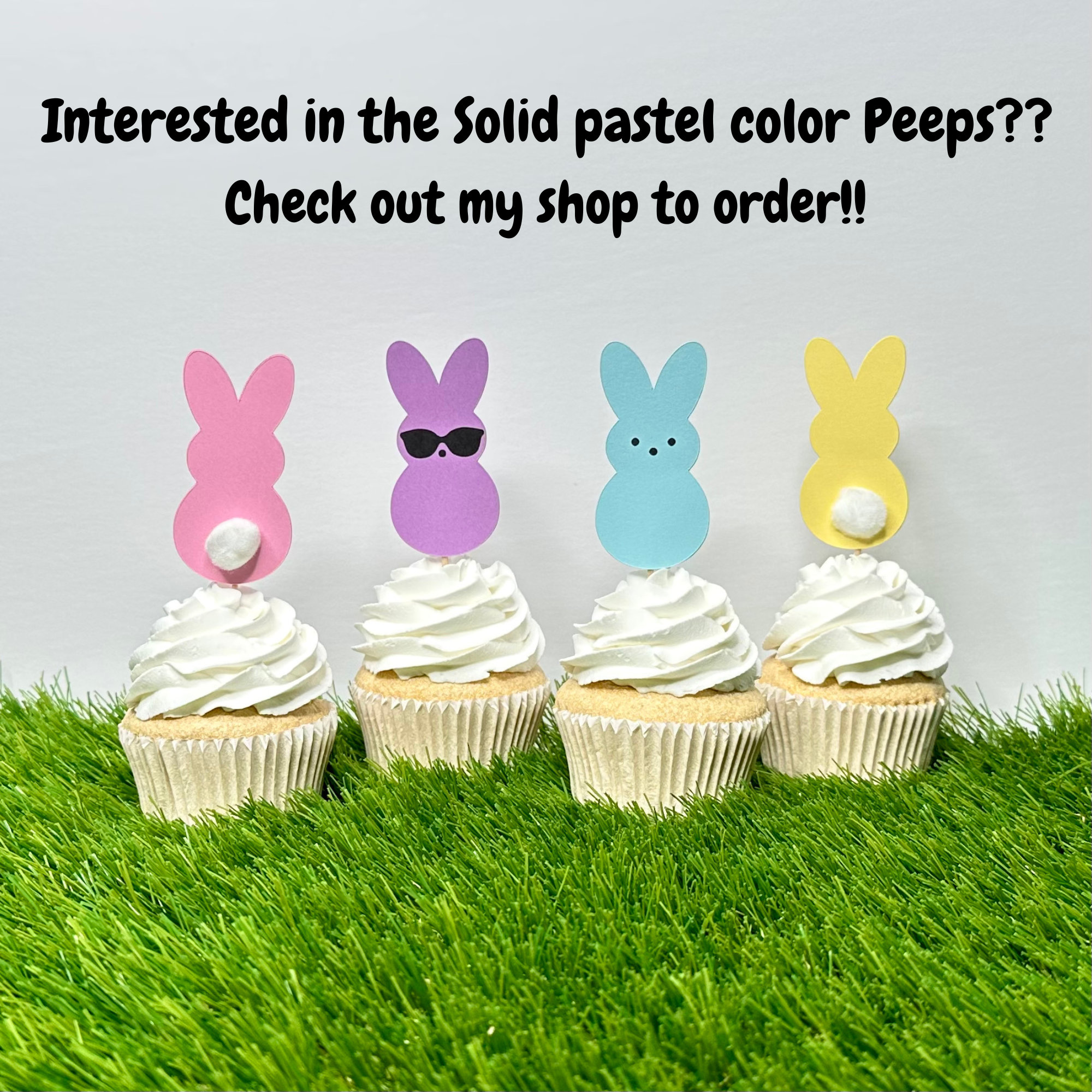 Tie Dye Peeps Cupcake Toppers, Peeps Cupcake Toppers, Easter Cupcake ...