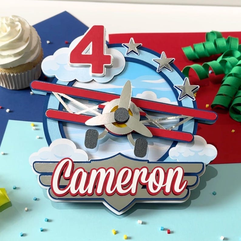 Adventure Awaits Cake Topper | Time Flies | Airplane Cake Topper ...
