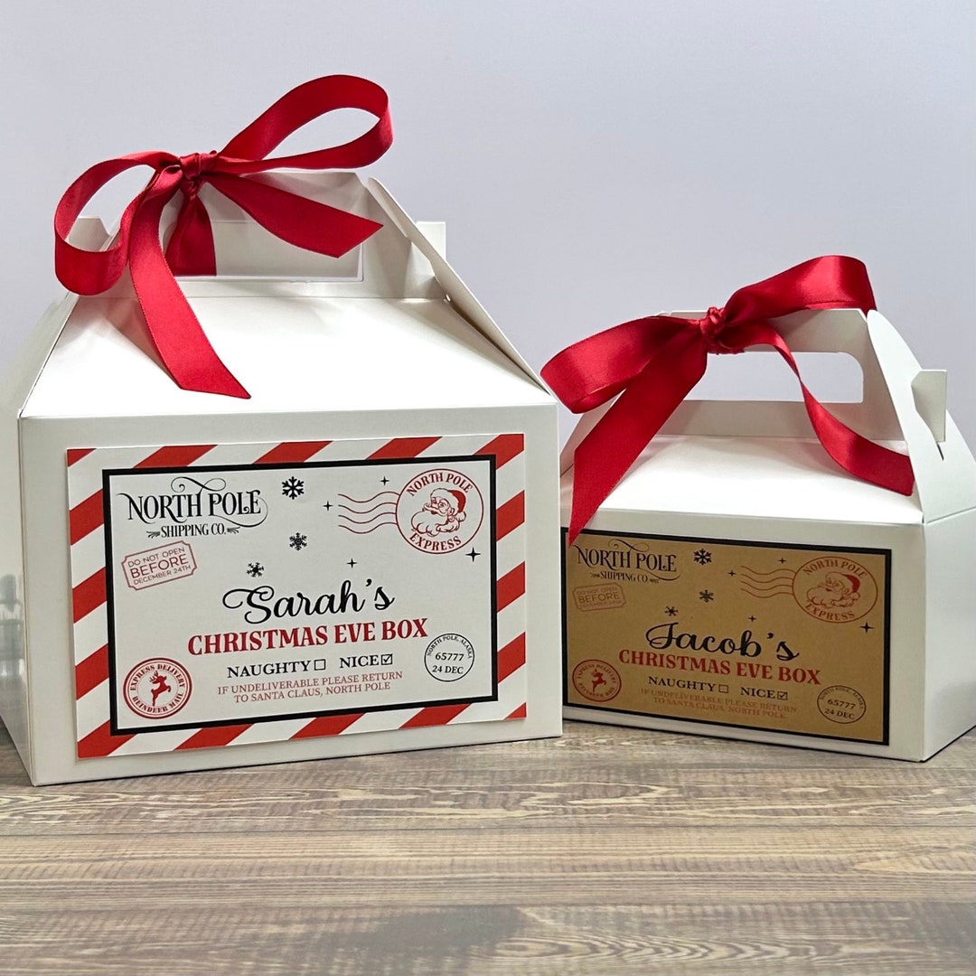 Christmas Eve Box, Christmas Favor Box, Holiday Gift Box, Santa Mail ...