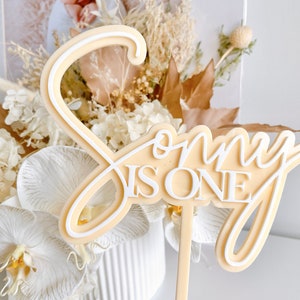 Personalised Double Layered One Year Old Acrylic Cake Topper Acrylic ...