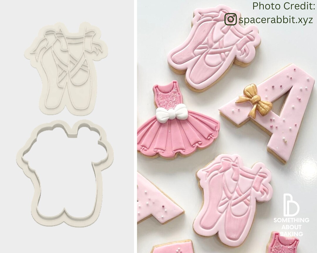 Ballerina Cookie Cutter, Ballerina Shoe Cookie Stamp, Ballet Shoes ...